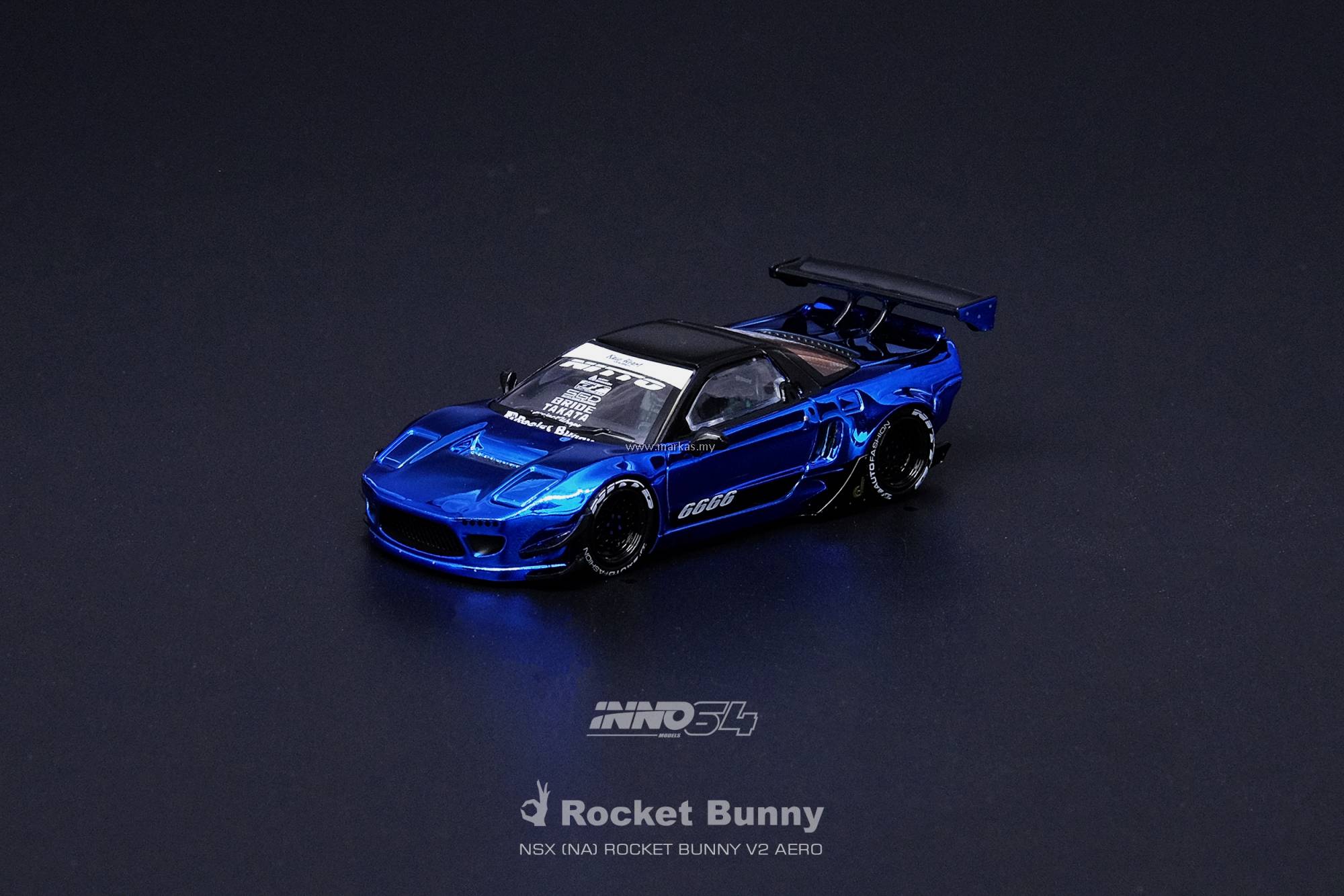 INNO MODELS INNO64 1/64 HONDA NSX NA ROCKET BUNNY V2 AERO CHROME BLUE