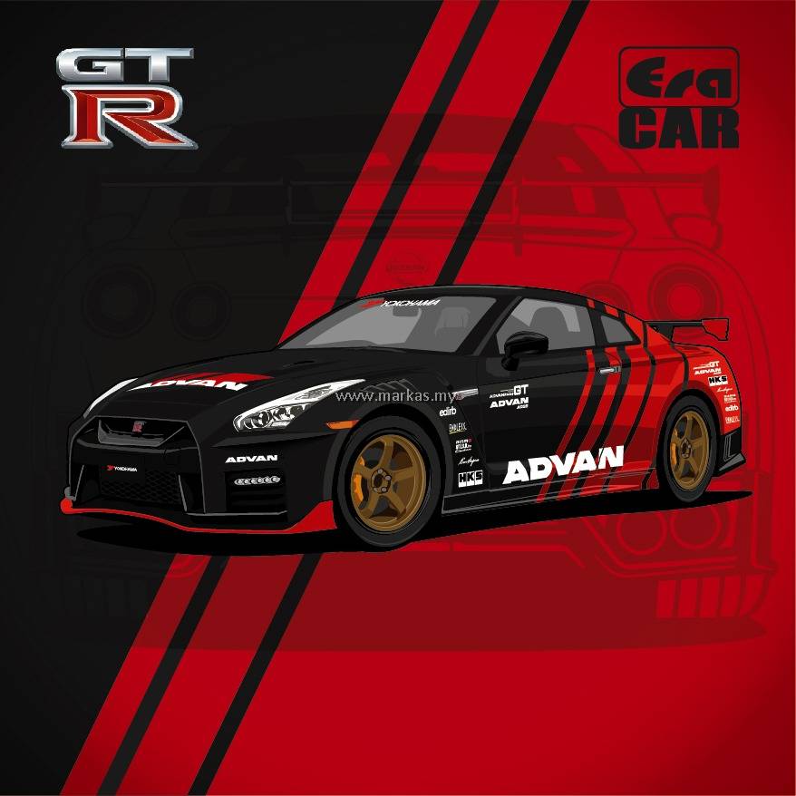 ERA CAR 1/64 #SP NISSAN GT-R R35 ADVAN LIVERY CARBON FIBER