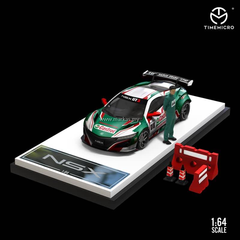 (PO) TIME MICRO 1/64 HONDA NSX CASTROL LIVERY WITH FIGURE