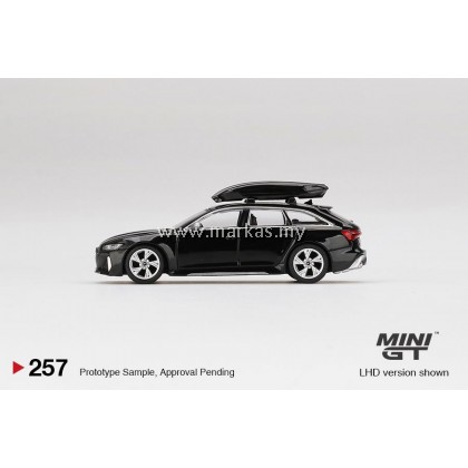 MINI GT 1/64 #257 AUDI RS6 AVANT MYTHOS BLACK METALLIC WITH ROOF BOX