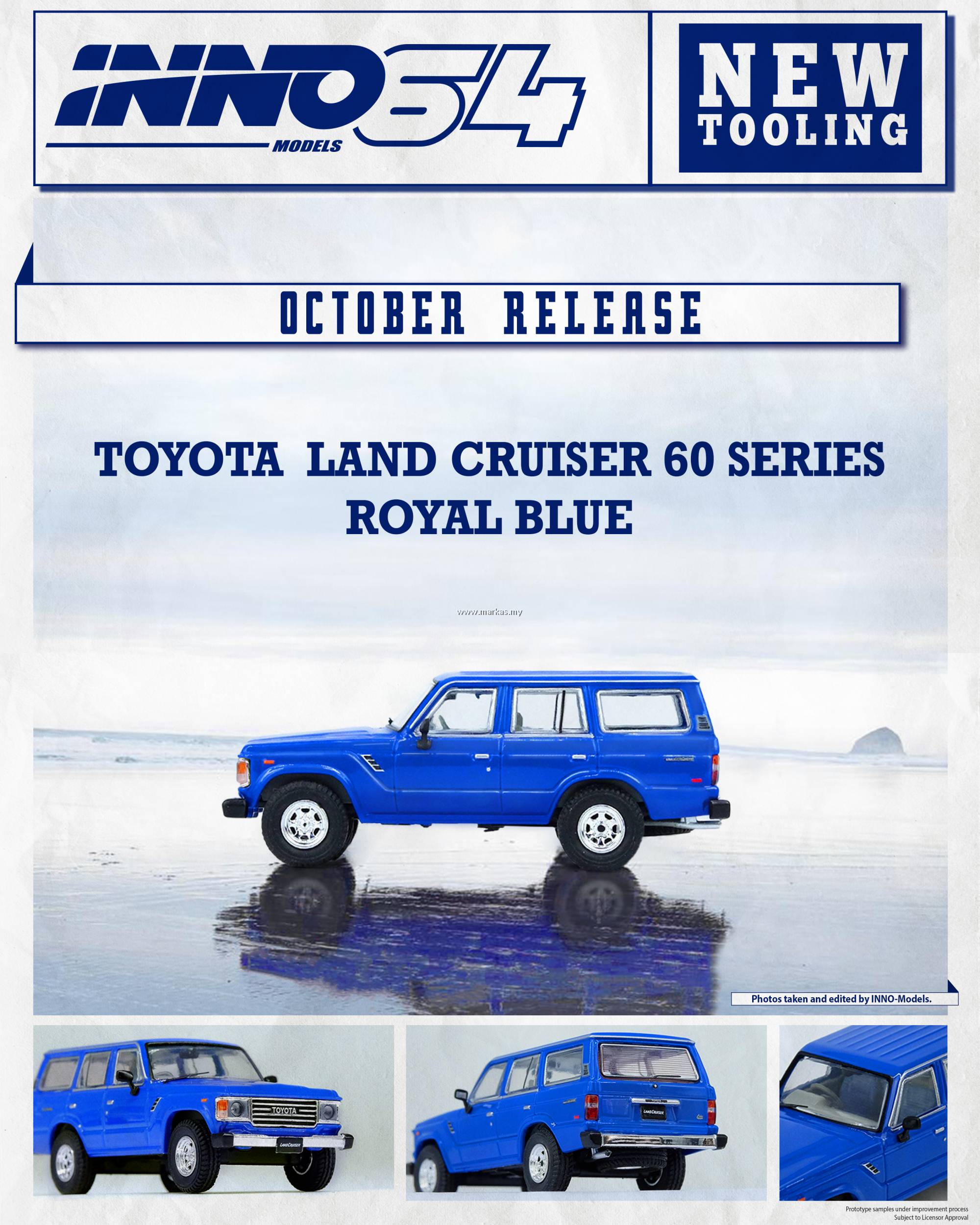 INNO MODELS INNO64 1/64 TOYOTA LAND CRUISER FJ60 ROYAL BLUE