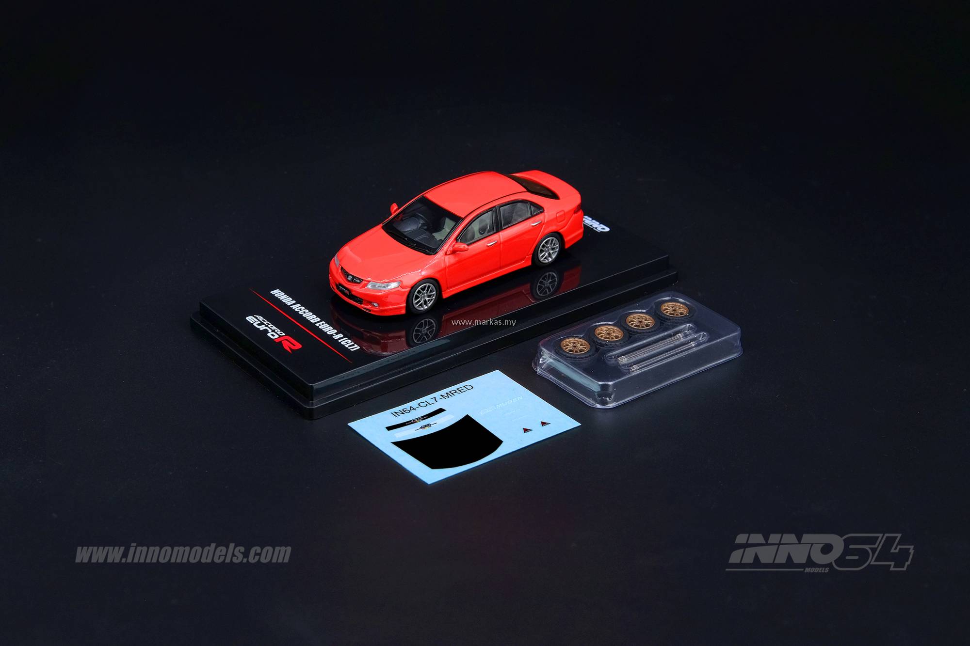 INNO MODELS INNO64 1/64 HONDA ACCORD EURO R CL7 MILANO RED WITH EXTRA ...