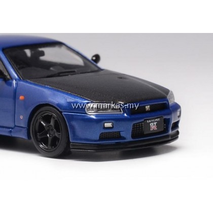 STANCE HUNTERS 1/64 NISSAN GTR R34 V-SPEC-II BLUE CARBON VERSION
