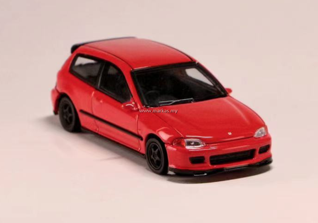 STREETWEAPON 1/64 HONDA CIVIC EG6 RED WITH BIKE