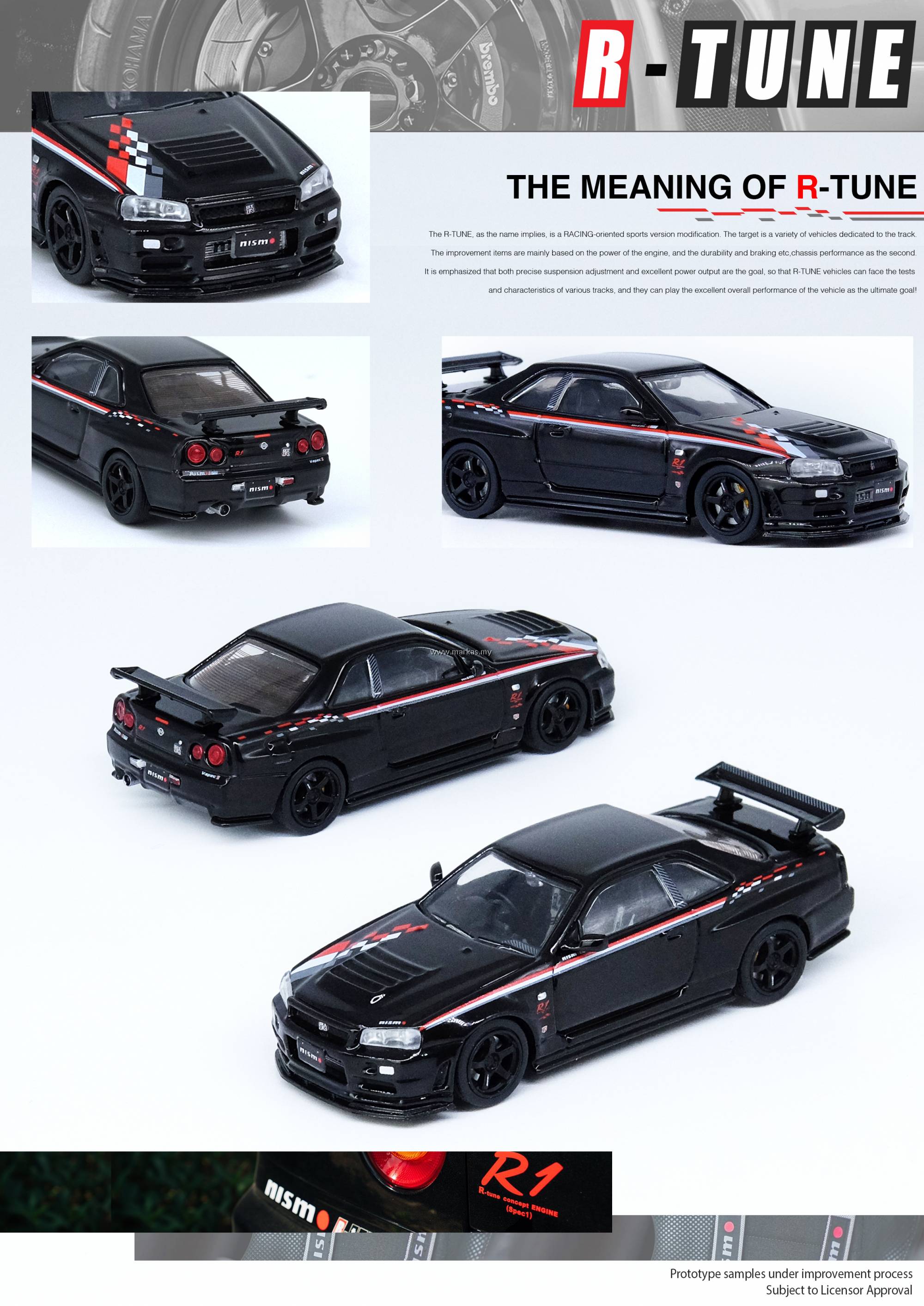 INNO MODELS INNO64 1/64 NISSAN SKYLINE GT-R R34 NISMO R-TUNE BLACK PEARL
