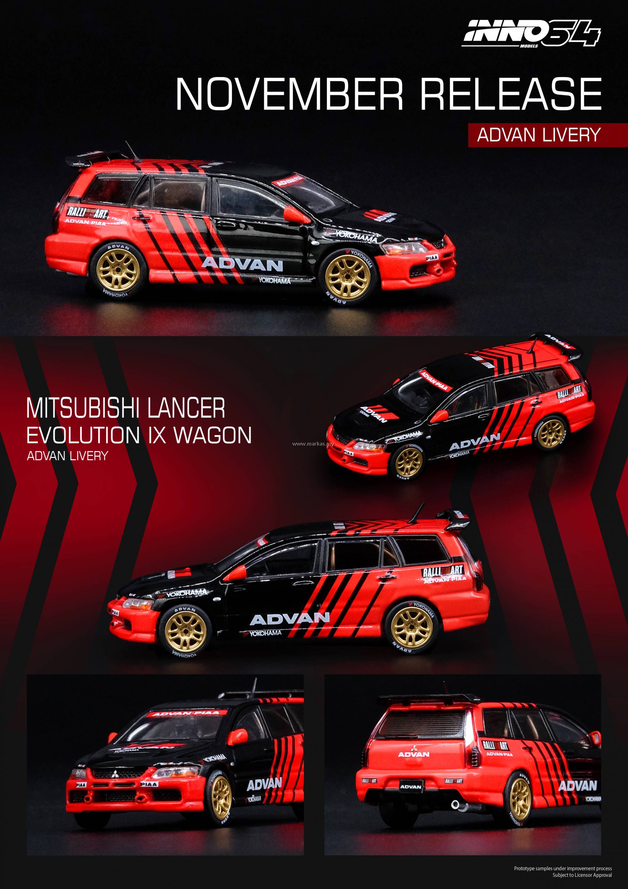 INNO MODELS INNO64 1/64 MITSUBISHI LANCER EVOLUTION IX WAGON ADVAN LIVERY