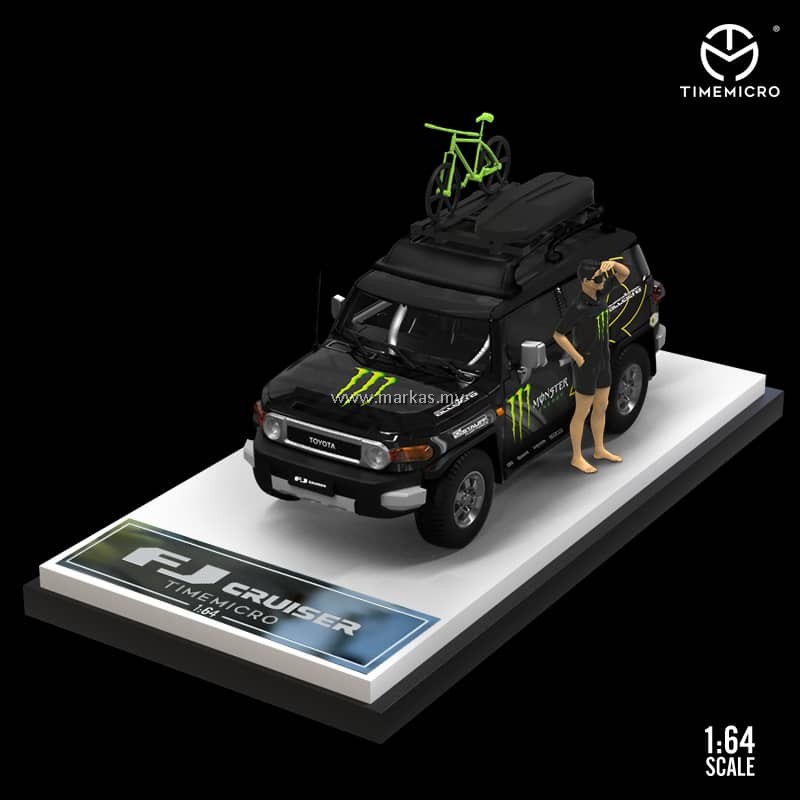 TIME MICRO 1/64 TOYOTA FJ CRUISER MONSTER ENERGY LIVERY WITH FIGURE