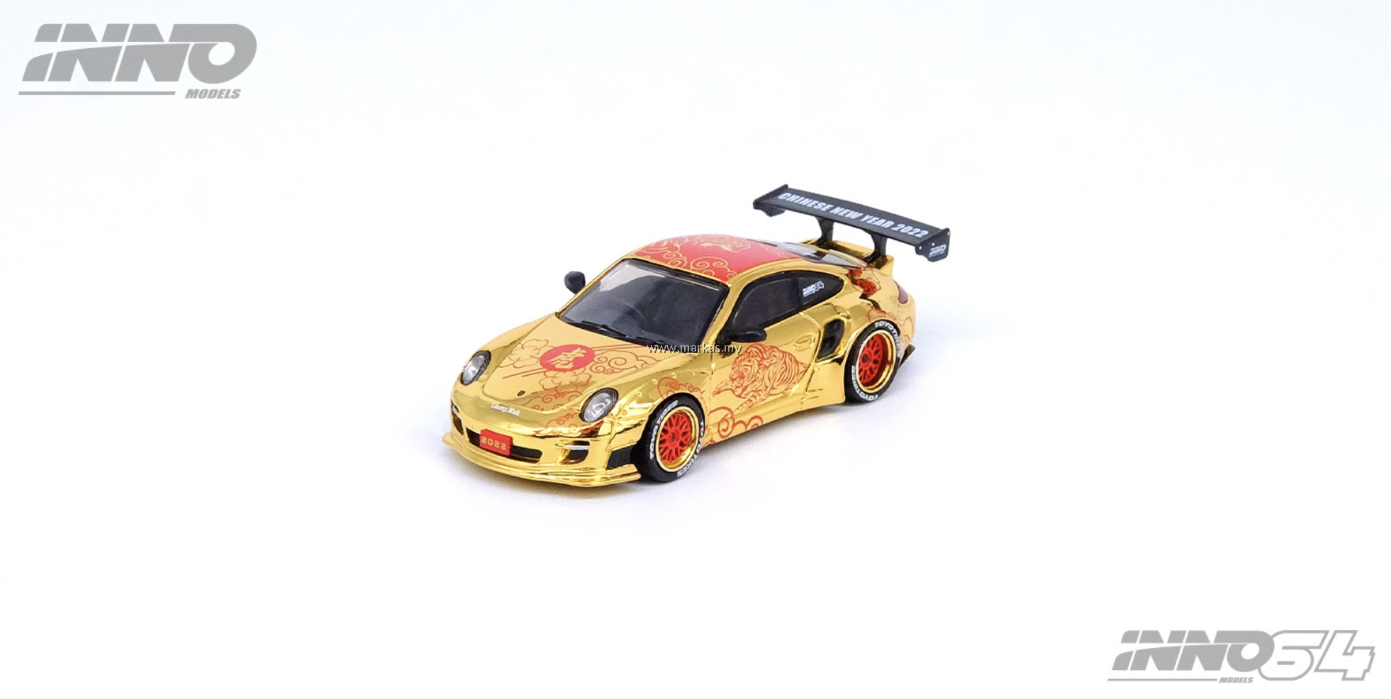 INNO MODELS INNO64 1/64 PORSCHE 997 LBWK YEAR OF THE TIGER 2022 CNY ...