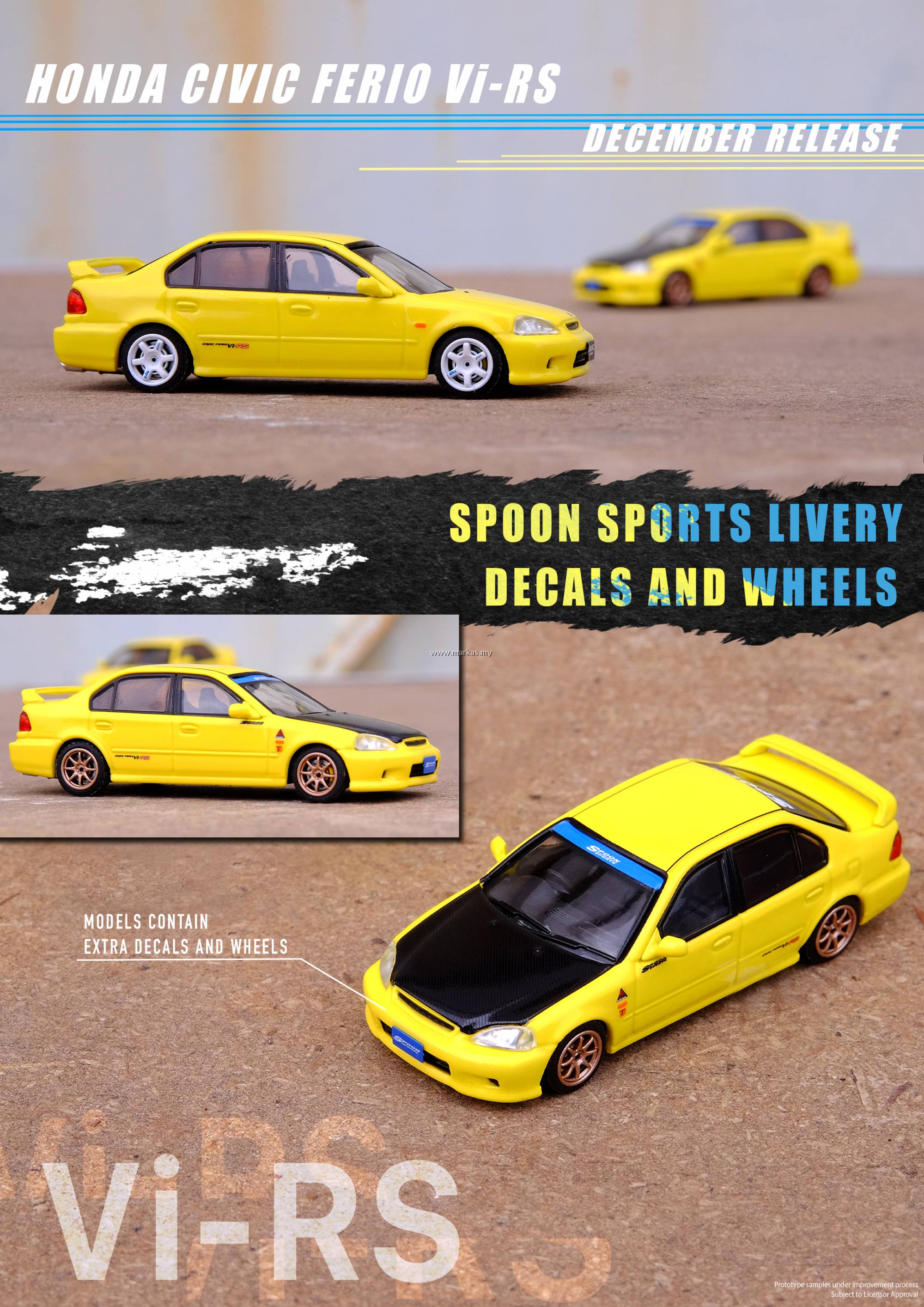 INNO MODELS INNO64 1/64 HONDA CIVIC FERIO VI RS PHOENIX YELLOW JDM MOD ...