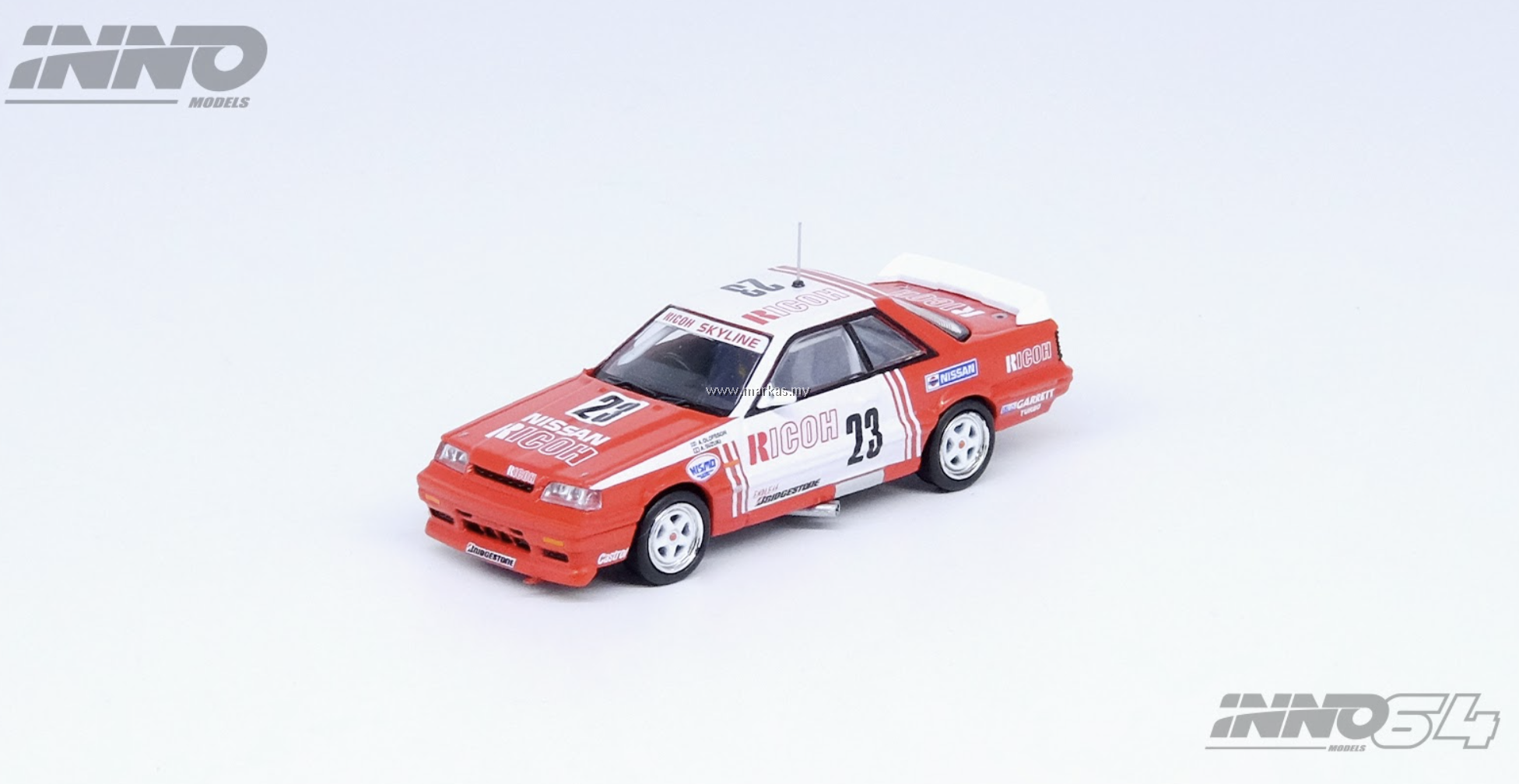 INNO MODELS INNO64 1/64 NISSAN SKYLINE R31 GTS-R #23 RICOH JTCC 1988