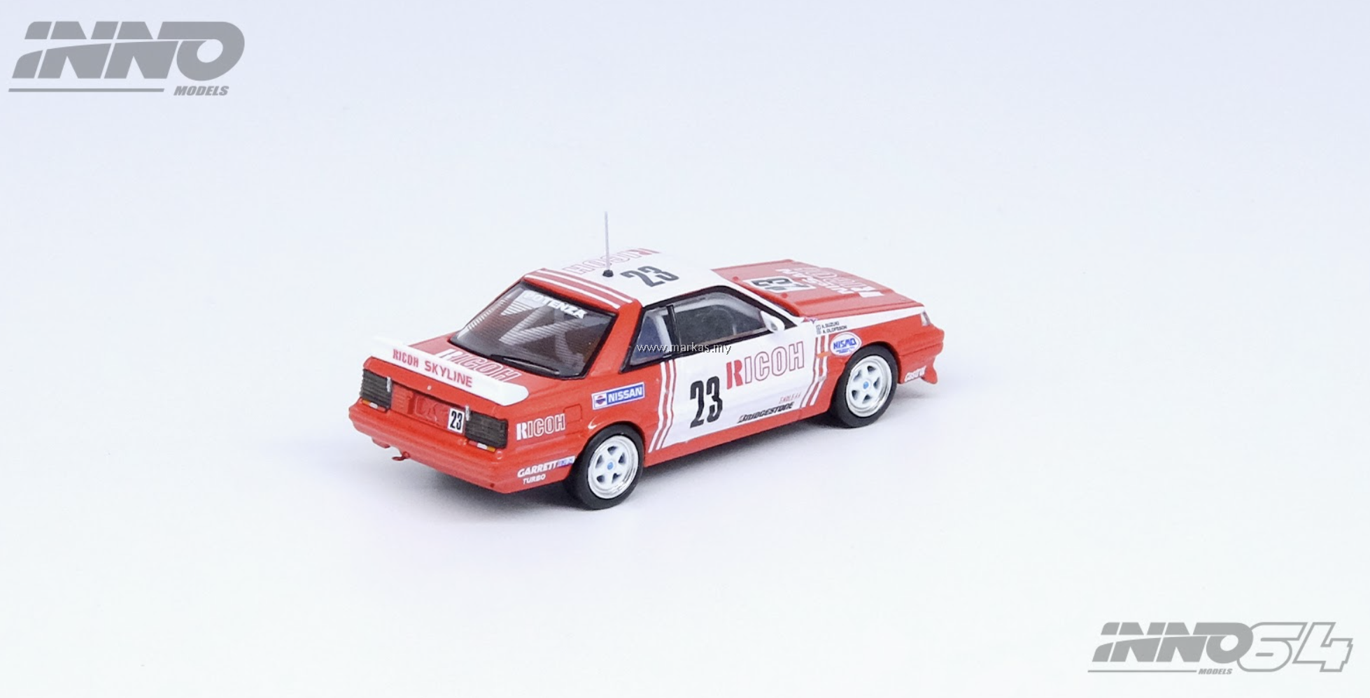 INNO MODELS INNO64 1/64 NISSAN SKYLINE R31 GTS-R #23 RICOH JTCC 1988