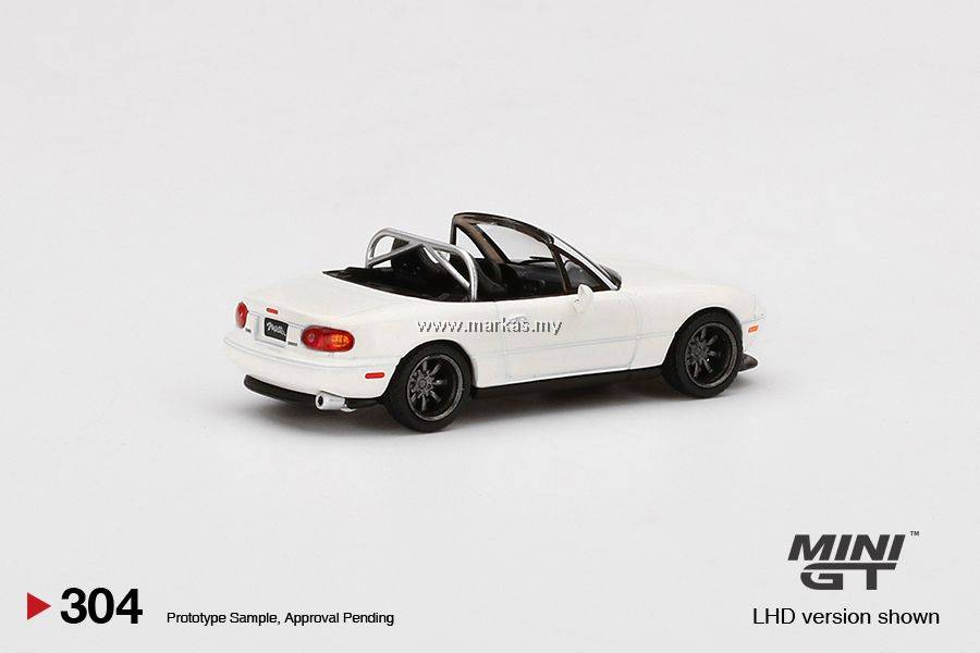 MINI GT 1/64 #304 MAZDA MIATA MX-5 (NA) TUNED VERSION CLASSIC WHITE
