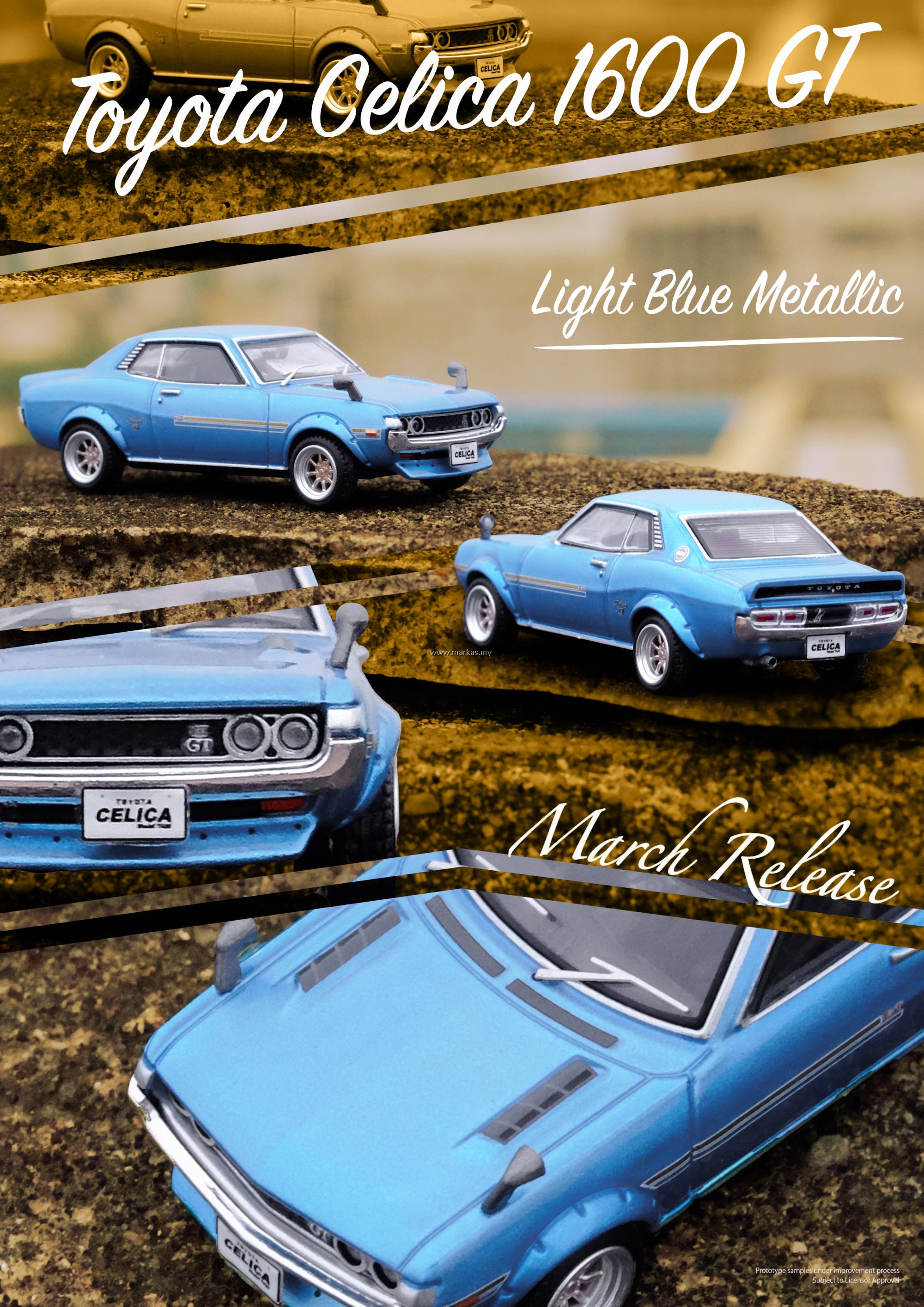 INNO MODELS INNO64 1/64 TOYOTA CELICA 1600 GT LIGHT BLUE METALLIC