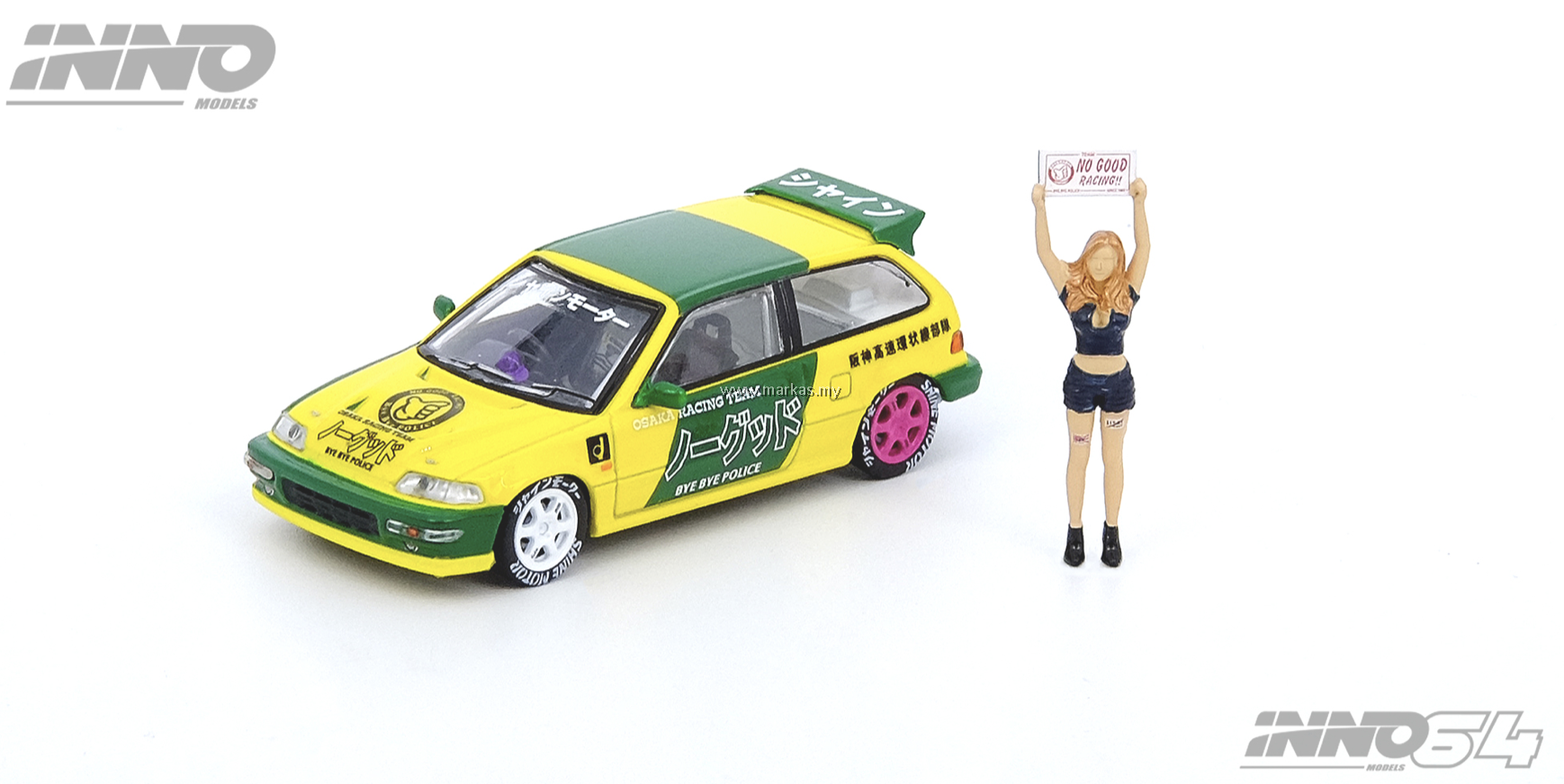 INNO MODELS INNO64 1/64 HONDA CIVIC EF9 NO GOOD RACING OSAKA AUTO MESSE ...