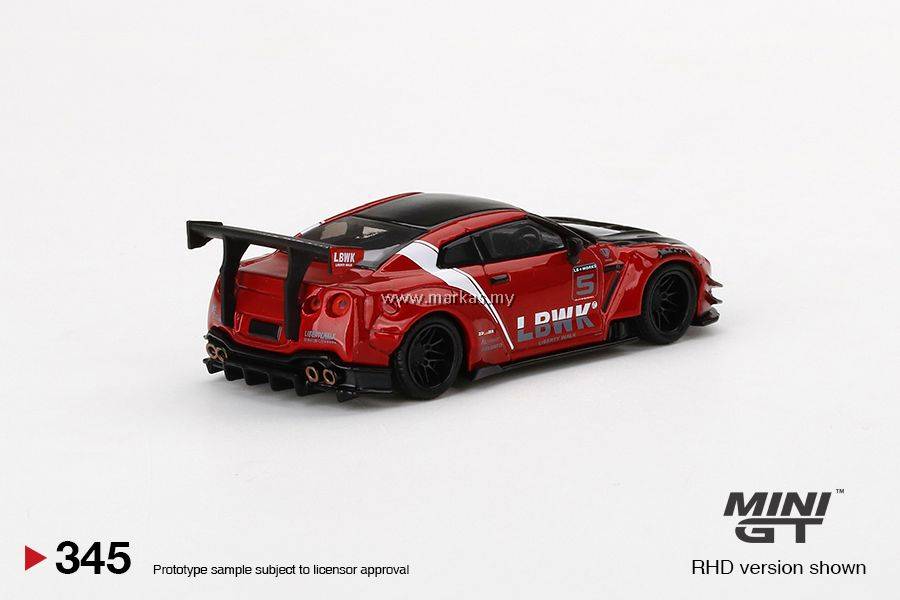 MINI GT 1/64 #345 LB WORKS NISSAN GT-R R35 TYPE 2 REAR WING VER 3 RED ...