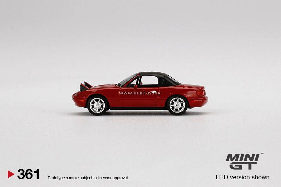 MINI GT 1/64 #361 MAZDA MIATA MX-5 (NA) CLASSIC RED HEADLIGHT UP SOFT TOP