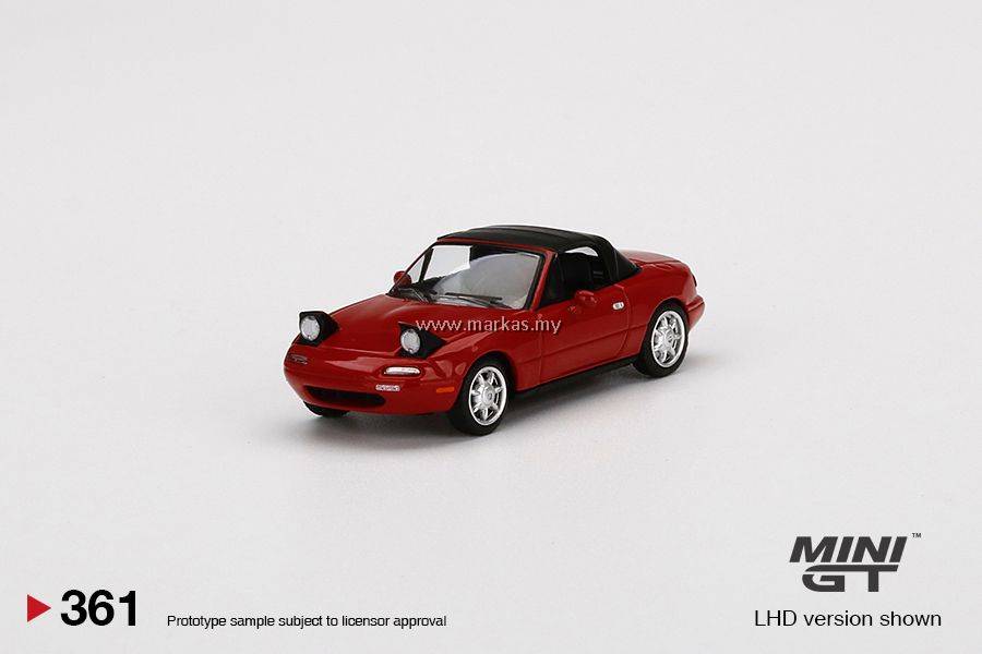 MINI GT 1/64 #361 MAZDA MIATA MX-5 (NA) CLASSIC RED HEADLIGHT UP SOFT TOP