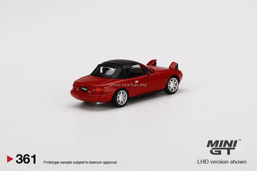 MINI GT 1/64 #361 MAZDA MIATA MX-5 (NA) CLASSIC RED HEADLIGHT UP SOFT TOP
