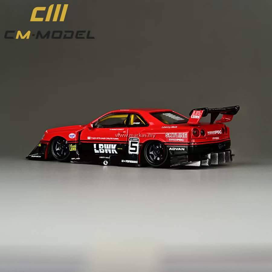 (PO) CM MODEL 1/64 NISSAN SKYLINE GT-R R34 SUPER SILHOUETTE ER34
