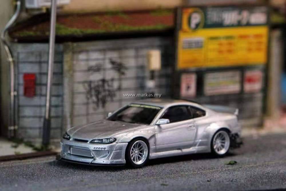 (PO) STREET WEAPON 1/64 NISSAN SILVIA S15 PANDEM SILVER