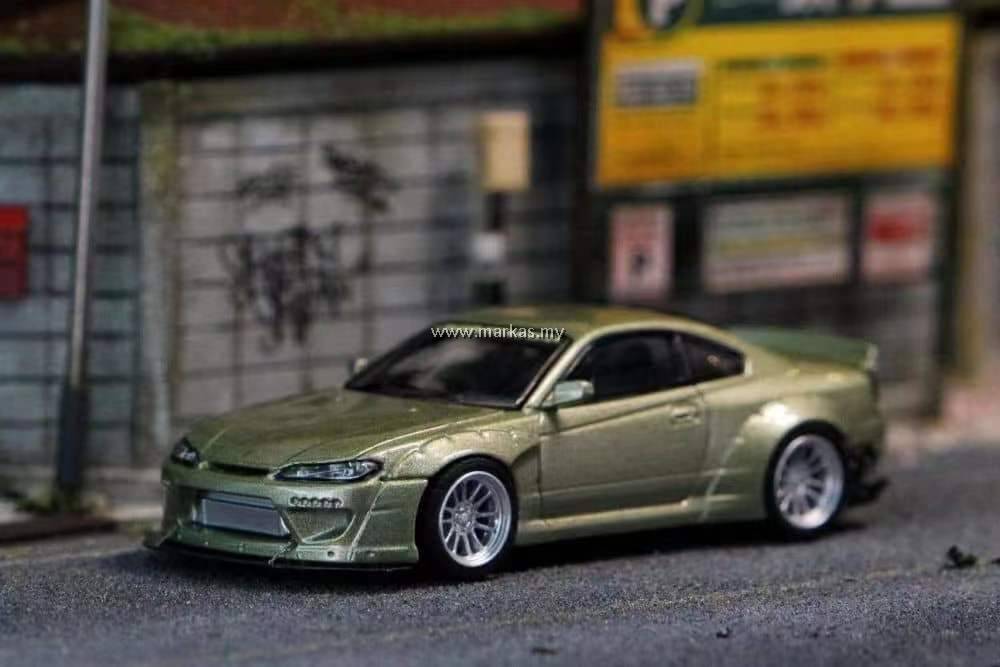 (PO) STREET WEAPON 1/64 NISSAN SILVIA S15 PANDEM JADE GREEN