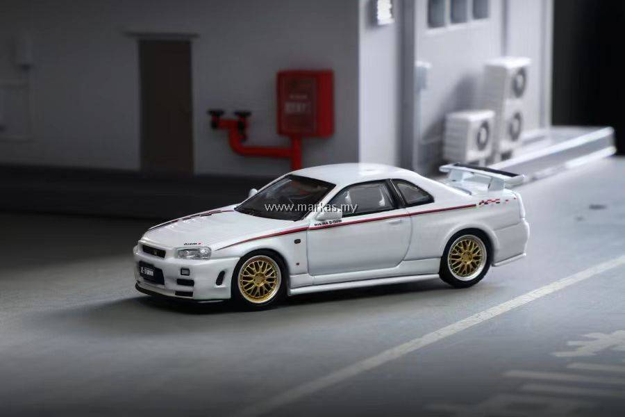 STANCE HUNTERS 1/64 NISSAN SKYLINE GT-R R34 Z-TUNE NISMO LIVERY WHITE PEARL