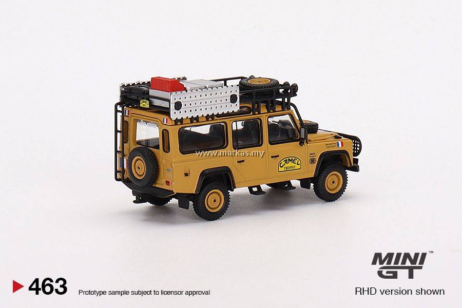 (PO) MINI GT 1/64 #463 LAND ROVER DEFENDER 110 1989 CAMEL TROPHY AMAZON ...