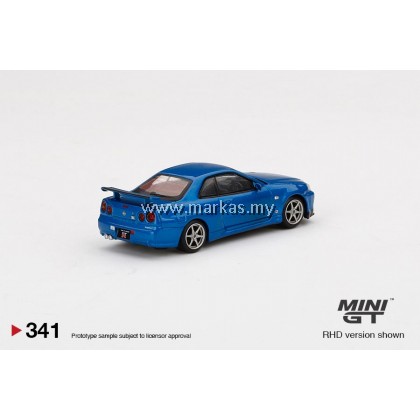 MINI GT 1/64 #341 NISSAN SKYLINE GT-R R34 V SPEC II BAYSIDE BLUE