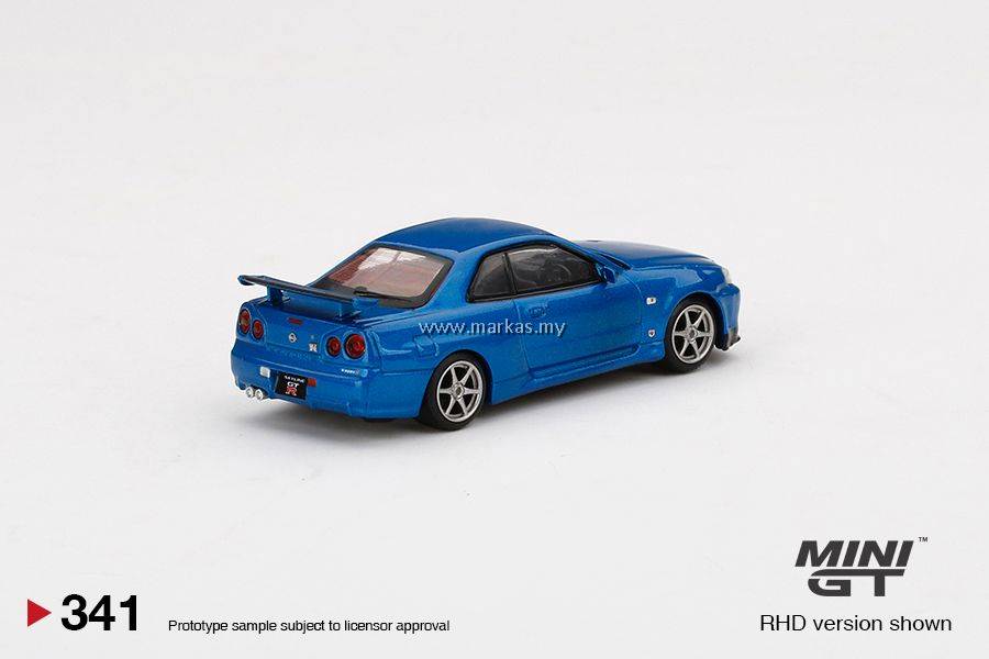 MINI GT 1/64 #341 NISSAN SKYLINE GT-R R34 V SPEC II BAYSIDE BLUE