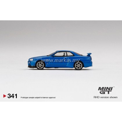 MINI GT 1/64 #341 NISSAN SKYLINE GT-R R34 V SPEC II BAYSIDE BLUE