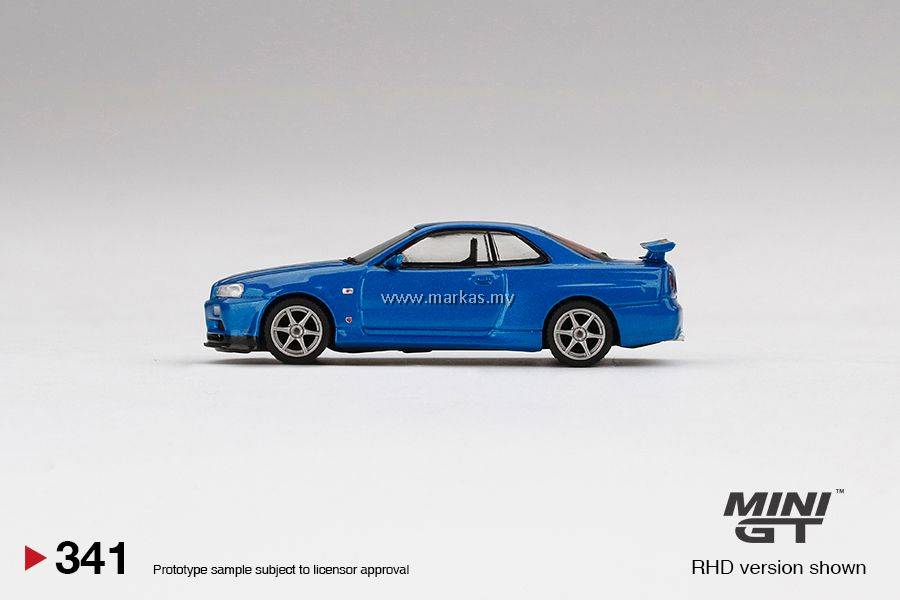 MINI GT 1/64 #341 NISSAN SKYLINE GT-R R34 V SPEC II BAYSIDE BLUE