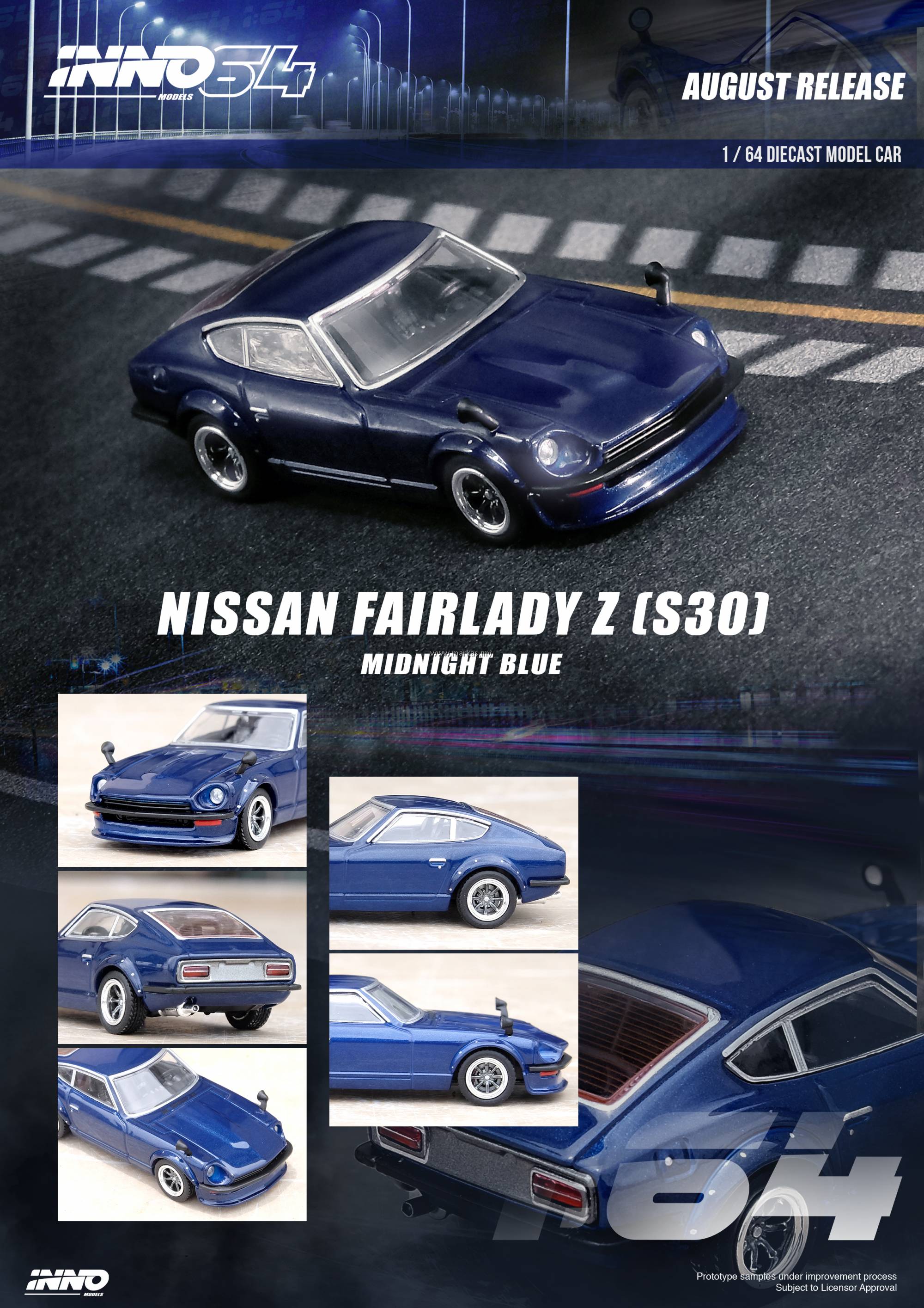 INNO MODELS INNO64 1/64 NISSAN FAIRLADY Z S30 MIDNIGHT BLUE