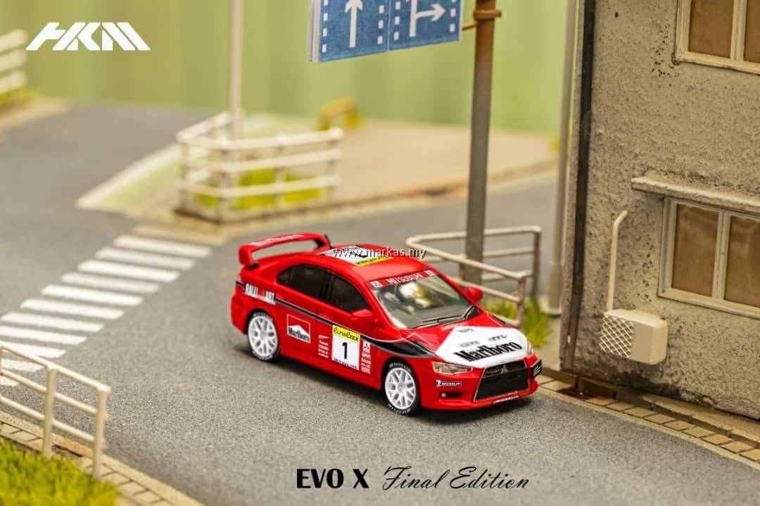 (PO) HKM PREMIUM 1/64 MITSUBISHI LANCER EVO X FINAL EDITION MARLBORO RED