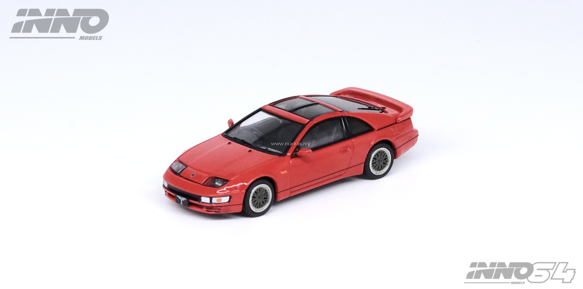 INNO MODELS INNO64 1/64 NISSAN FAIRLADY Z Z32 AZTEC RED WITH EXTRA WHEELS