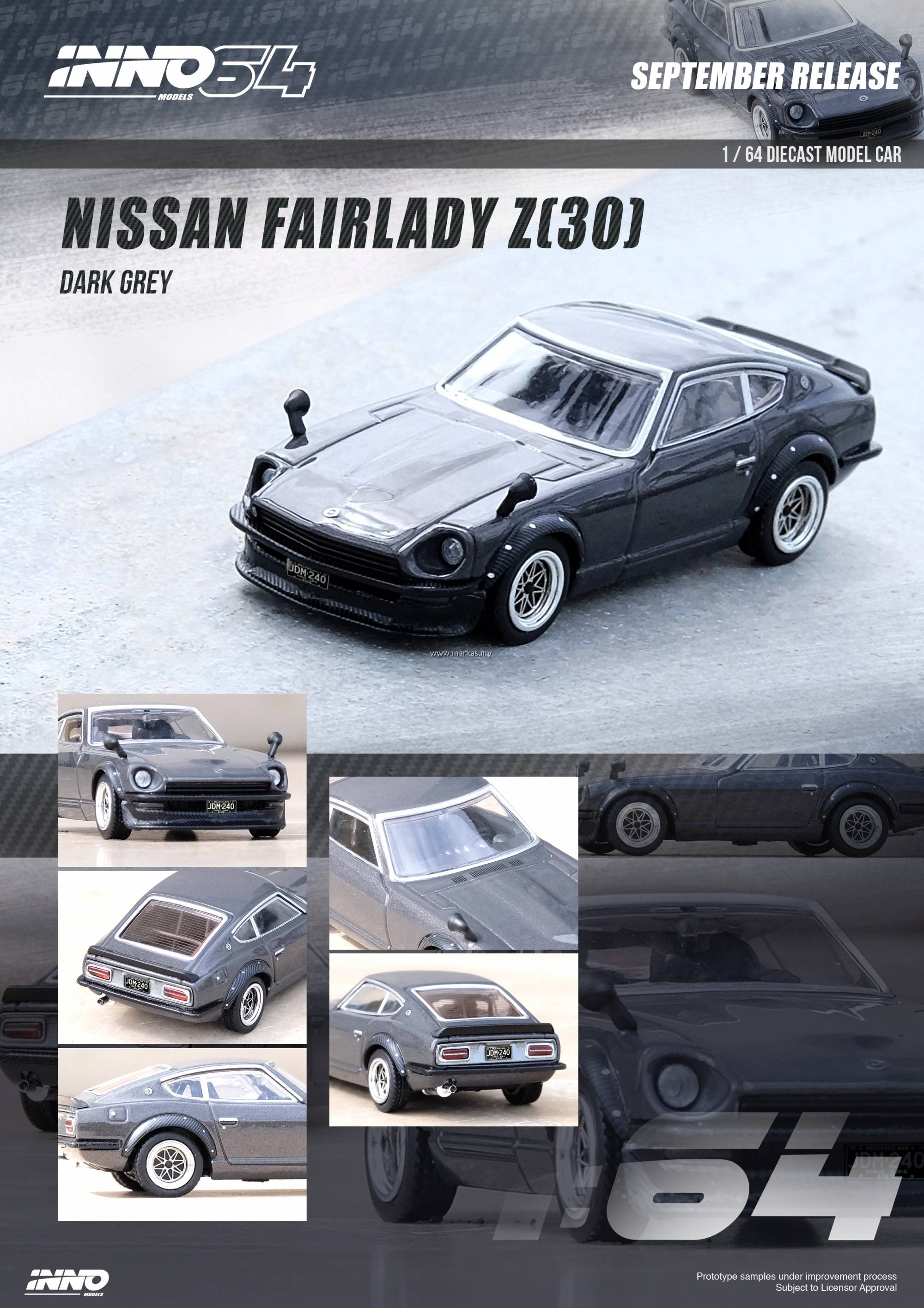 INNO MODELS INNO64 1/64 NISSAN FAIRLADY Z30 DARK GREY