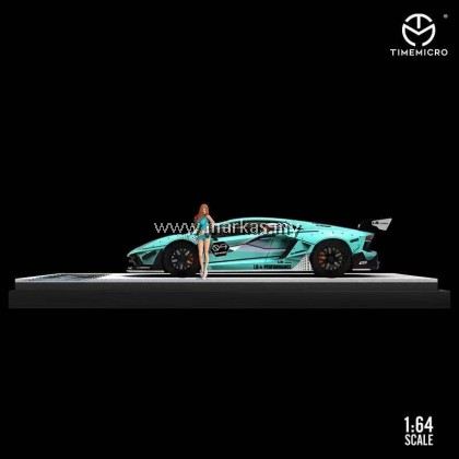TIME MICRO 1/64 LAMBORGHINI AVENTADOR LP700 2.0 NO.09 BLUE WITH FIGURE