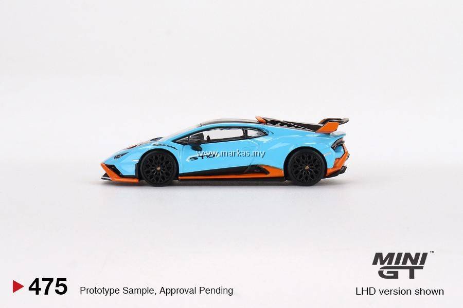 (PO) MINI GT 1/64 #475 LAMBORGHINI HURACAN STO BLU LAUFEY