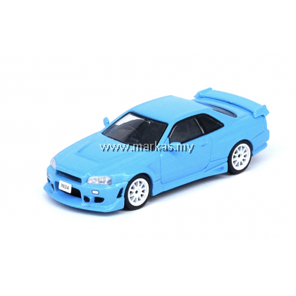 INNO MODELS INNO64 1/64 NISSAN SKYLINE R34 BABY BLUE CAR HONG KONG TOYCAR SALON 2022 EVENT EDITION