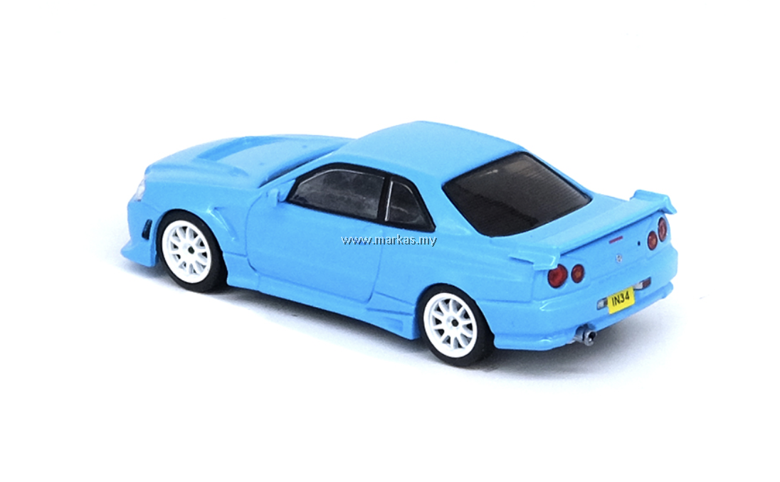 INNO MODELS INNO64 1/64 NISSAN SKYLINE R34 BABY BLUE CAR HONG KONG TOYCAR SALON 2022 EVENT EDITION