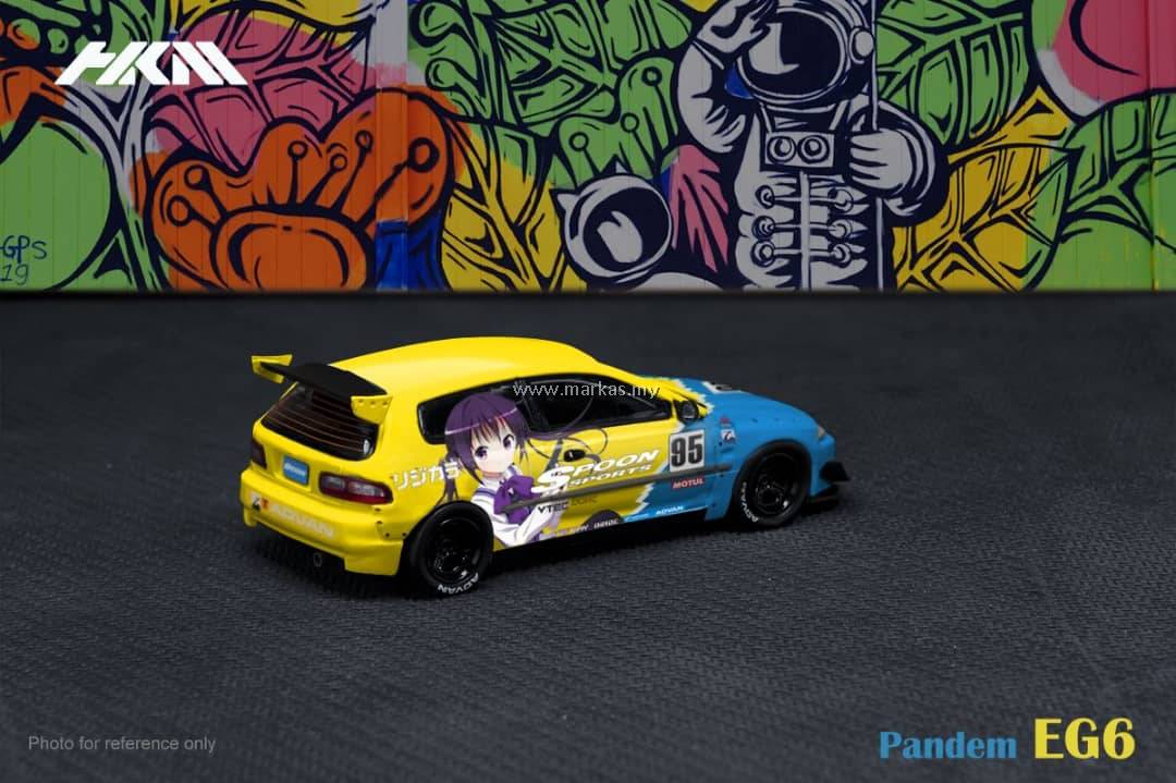 (PO) HKM PREMIUM 1/64 HONDA CIVIC EG6 PANDEM ROCKET BUNNY SPOON ANIME ...