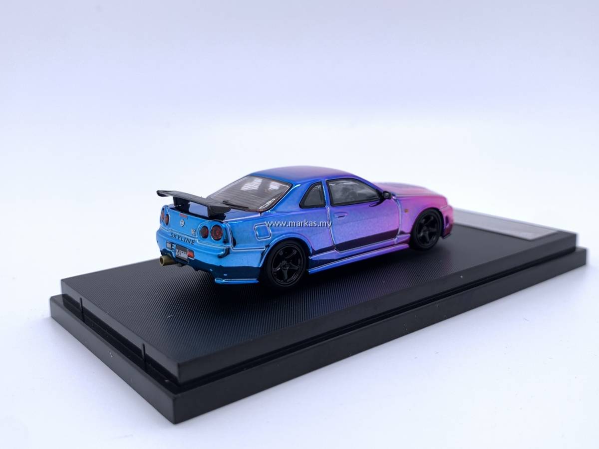 (PO) STANCE HUNTERS 1/64 NISSAN SKYLINE GT-R R34 NISMO Z TUNE GRADIENT CHROME PURPLE