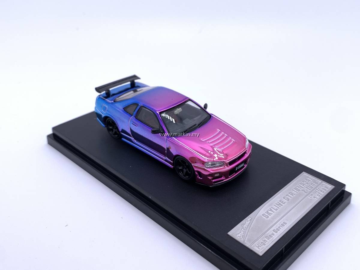 (PO) STANCE HUNTERS 1/64 NISSAN SKYLINE GT-R R34 NISMO Z TUNE GRADIENT CHROME PURPLE