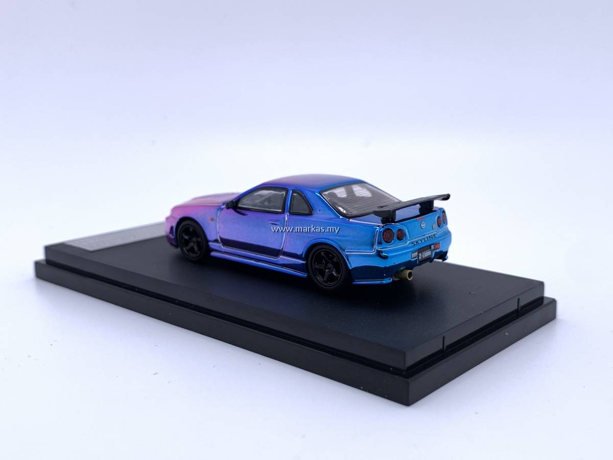 (PO) STANCE HUNTERS 1/64 NISSAN SKYLINE GT-R R34 NISMO Z TUNE GRADIENT CHROME PURPLE
