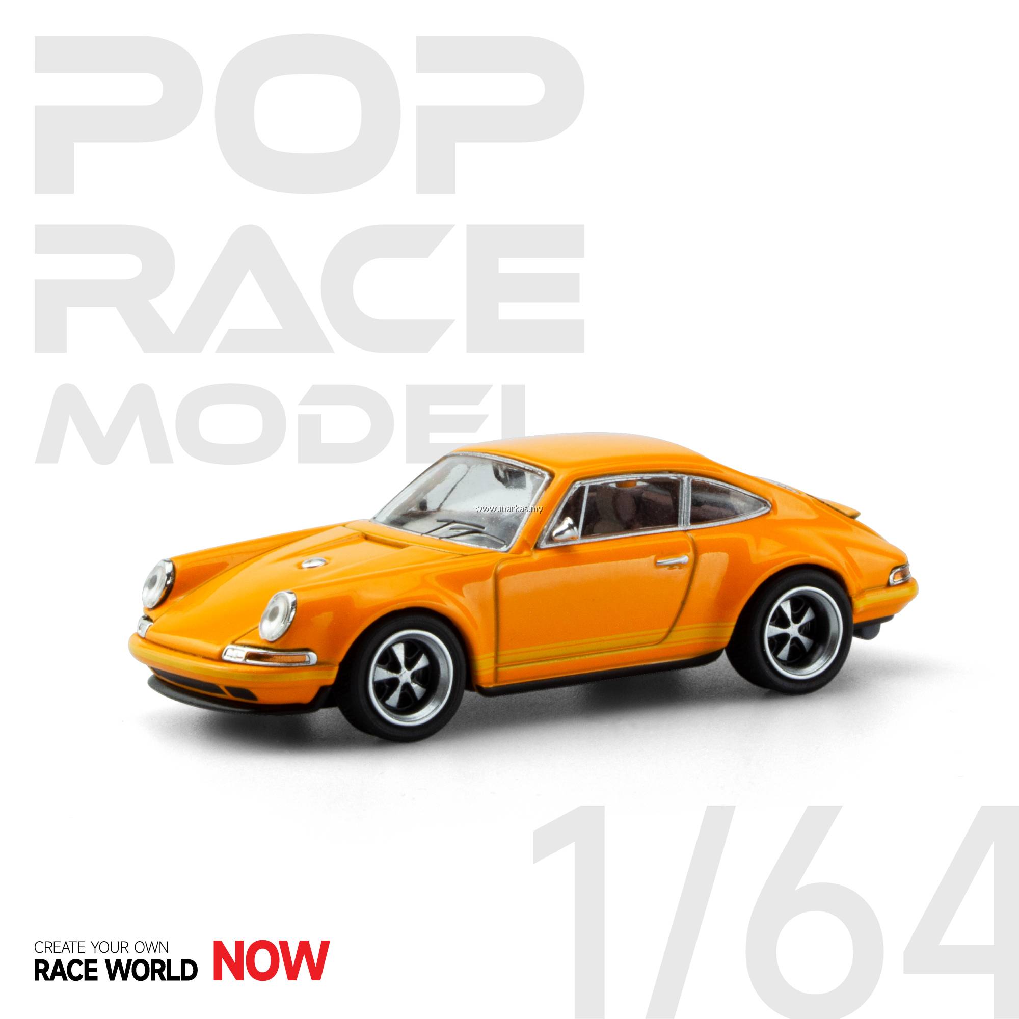 POP RACE 1/64 SINGER 911 (964) RETRO ORANGE CLASSIC