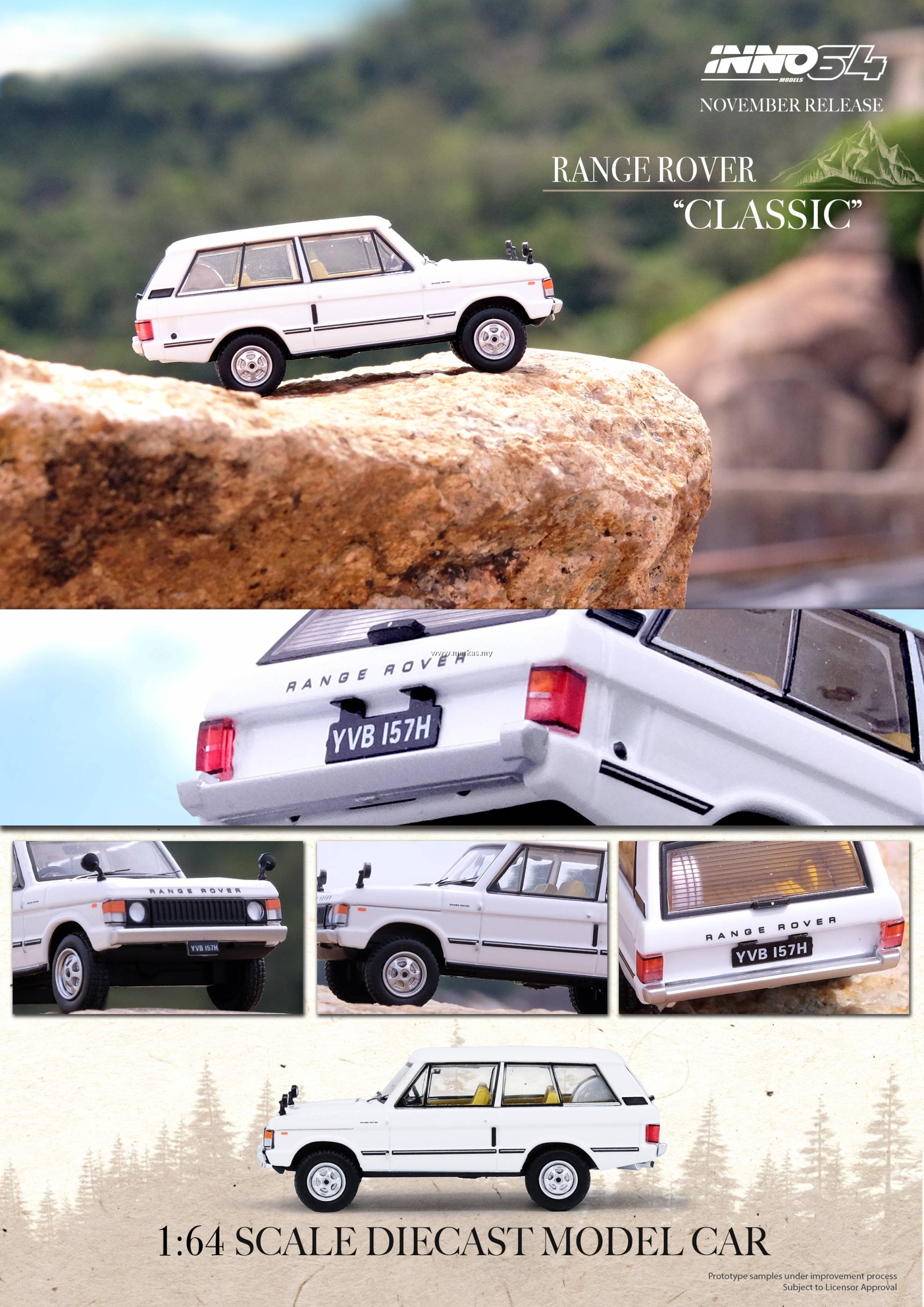 INNO MODELS INNO64 1/64 RANGE ROVER CLASSIC WHITE