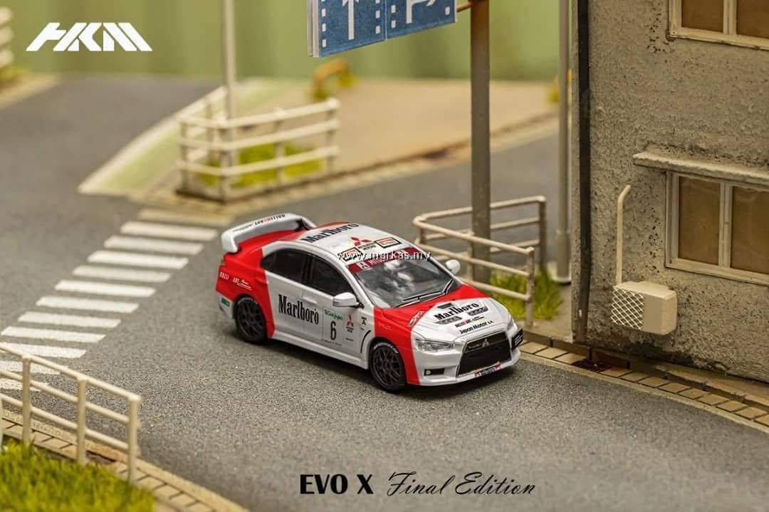 HKM PREMIUM 1/64 MITSUBISHI LANCER EVO X FINAL EDITION MARLBORO WHITE