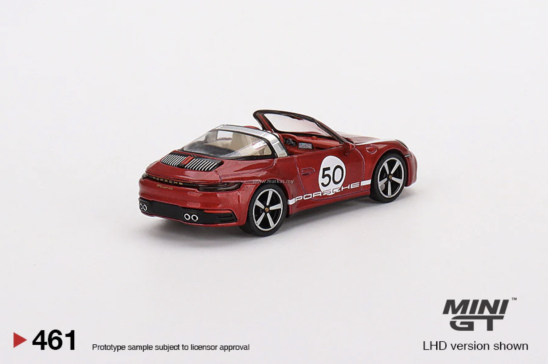 MINI GT 1/64 #461 PORSCHE 911 TARGE 4S HERITAGE DESIGN EDITION CHERRY RED