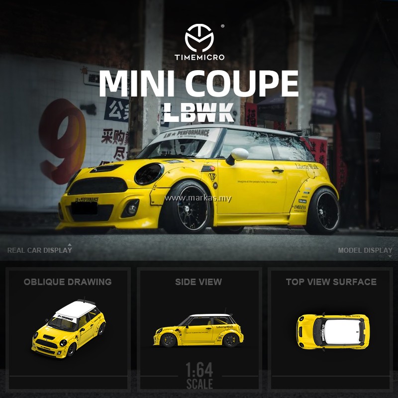 TIME MICRO 1/64 LBWK MINI COOPER YELLOW