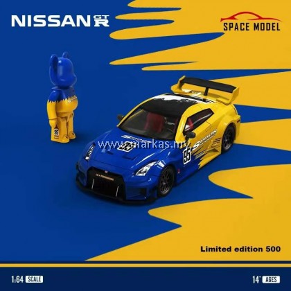 SPACE MODEL 1/64 NISSAN GTR R35 SPOON WITH BEAR FIGURE