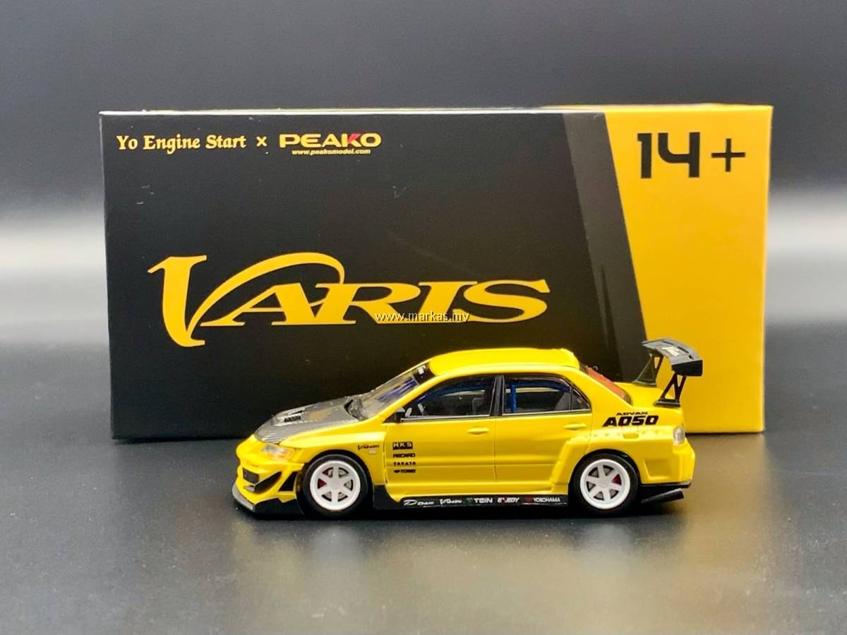PEAKO MODEL 1/64 MITSUBISHI LANCER EVOLUTION IX VARIS YELLOW CARBON HOOD